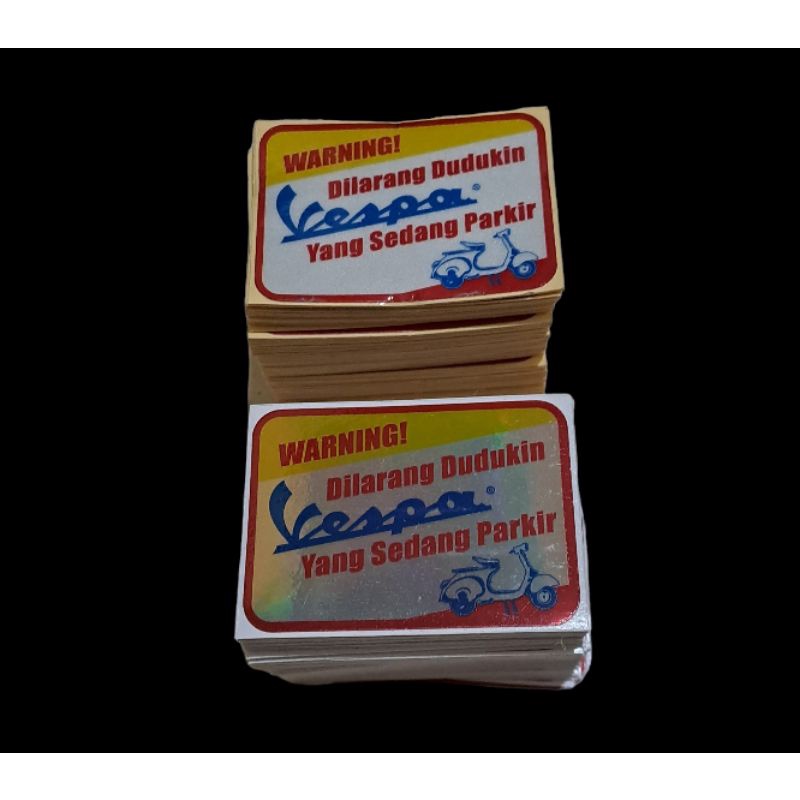 Jual STICKER WARNING DI LARANG DUDUKIN VESPA YANG SEDANG PARKIR PRINCUT ...