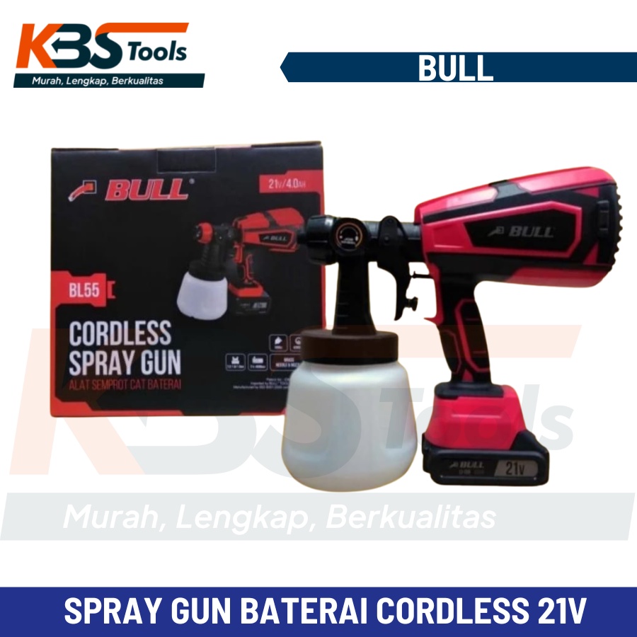 Jual BULL Mesin Semprotan Cat Baterai 21 V - Cordless Spray Gun Battery ...
