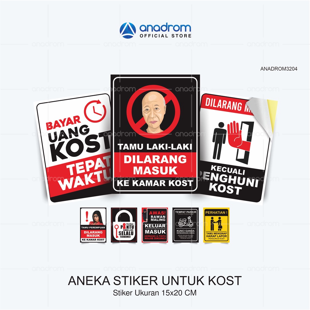 Jual Aneka Stiker Untuk Kost I Stiker Kos Gaul Ibu Kos Wajib Punya Size ...