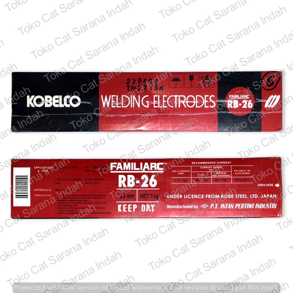 Jual KAWAT LAS RB-26 KOBELCO 2 MM 1 PACK 2 KG KAWAT LAS LISTRIK PENGELASAN BUSUR LOGAM | Shopee ...