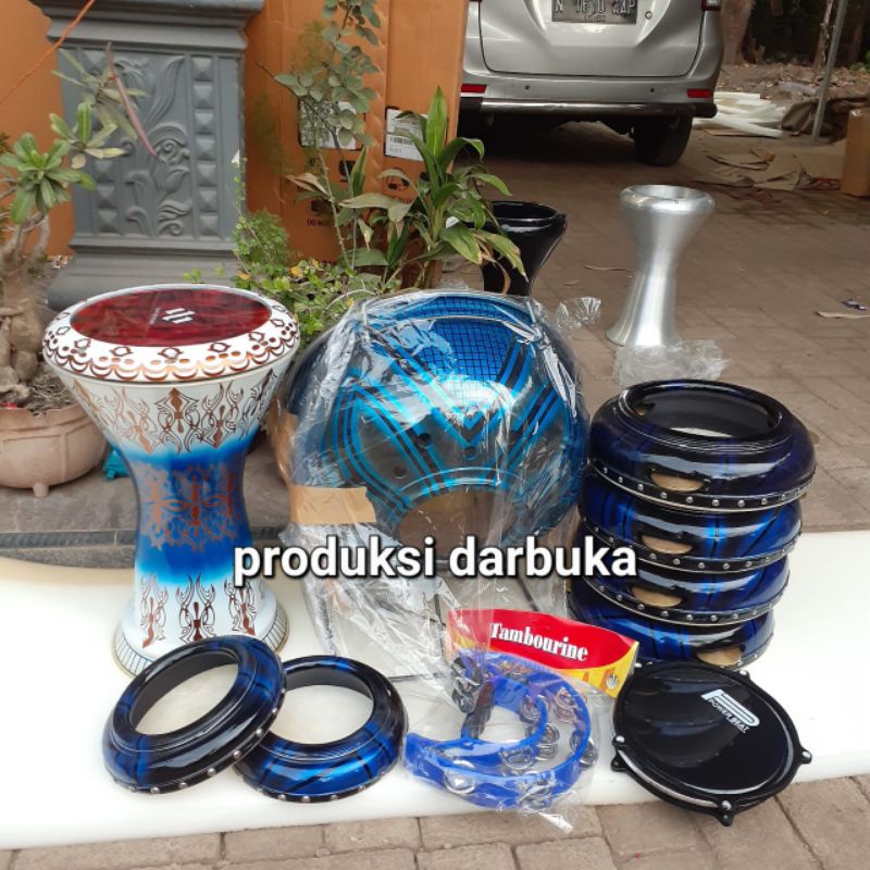 Jual REBANA HADROH SATU SET / ALAT HAROH BANJARI / DARBUKA 9INC ...