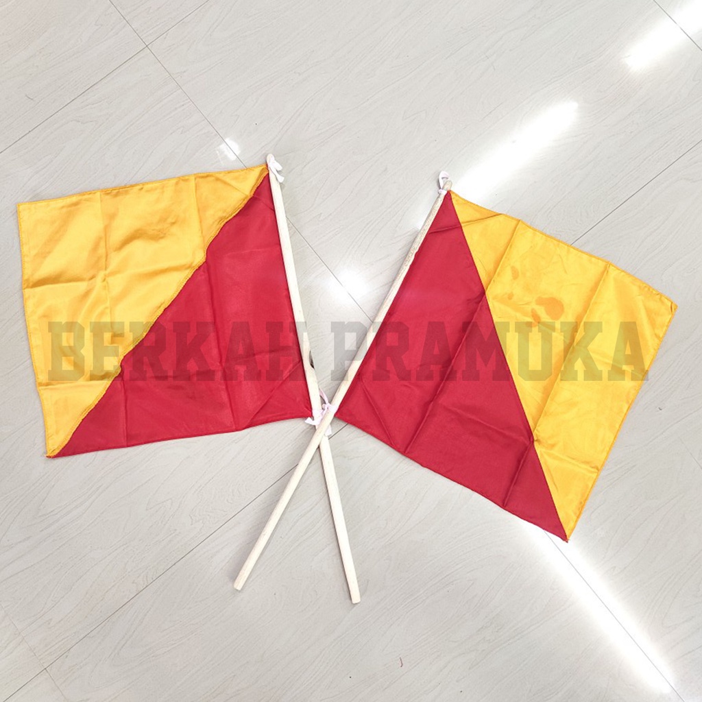 Jual Bendera Pramuka Semapur 1 pasang Semaphore + Stick Tongkat ...