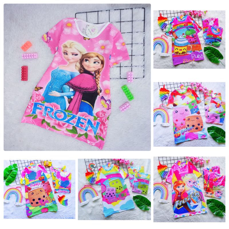 Jual Daster Anak Perempuan Turun Naik Motif Gambar 2 - 8 tahun Tiktok ...