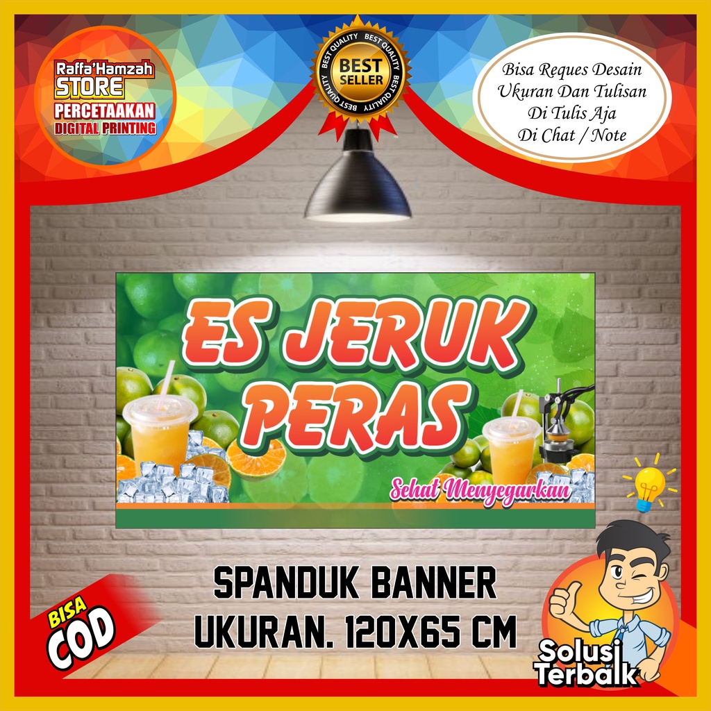 Jual Spanduk Banner Backdrop Es Jeruk peras terbaru custom bisa cod ...
