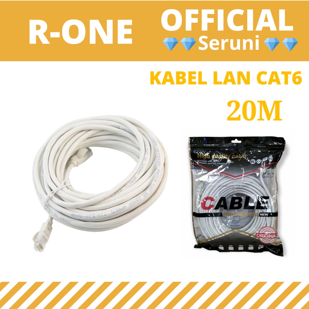 Jual KABEL LAN CAT6 20 METER HIGH QUALITY CABLE STANDART | Shopee Indonesia