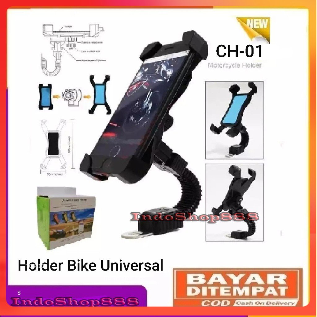 Jual Tempat Hp Di Motor Holder Bike Motor Spion HM-06 HM06 CH-01 ...