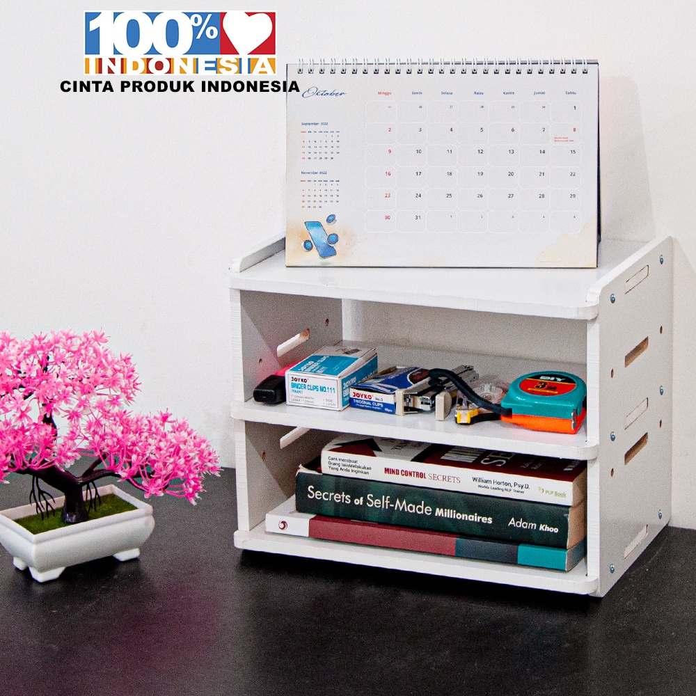 Jual Rak buku Minimalis Serbaguna 3 Susun Desktop Office Table ...