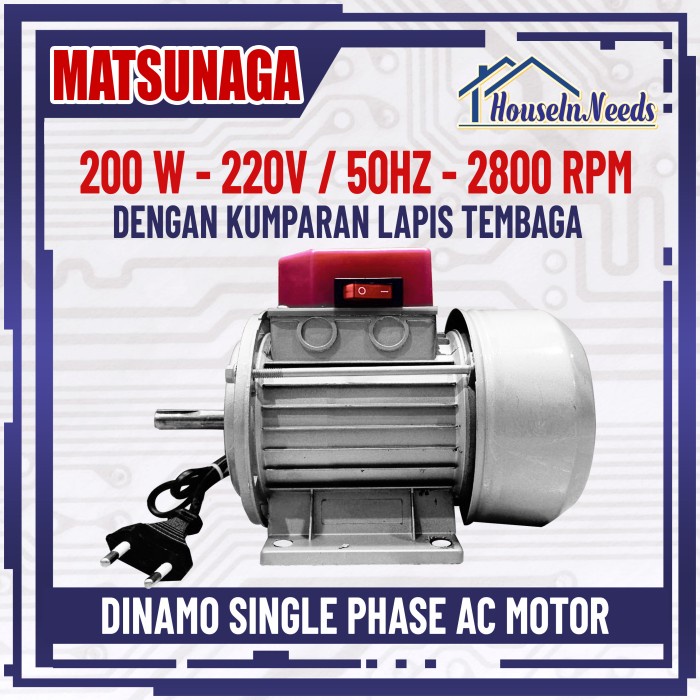 Jual Motor Listrik Dinamo Single Phase Ac Motor (200W - 220V - 2800Rpm ... Jual Motor Listrik Dinamo Single Phase Ac Motor (200W - 220V - 2800Rpm ...