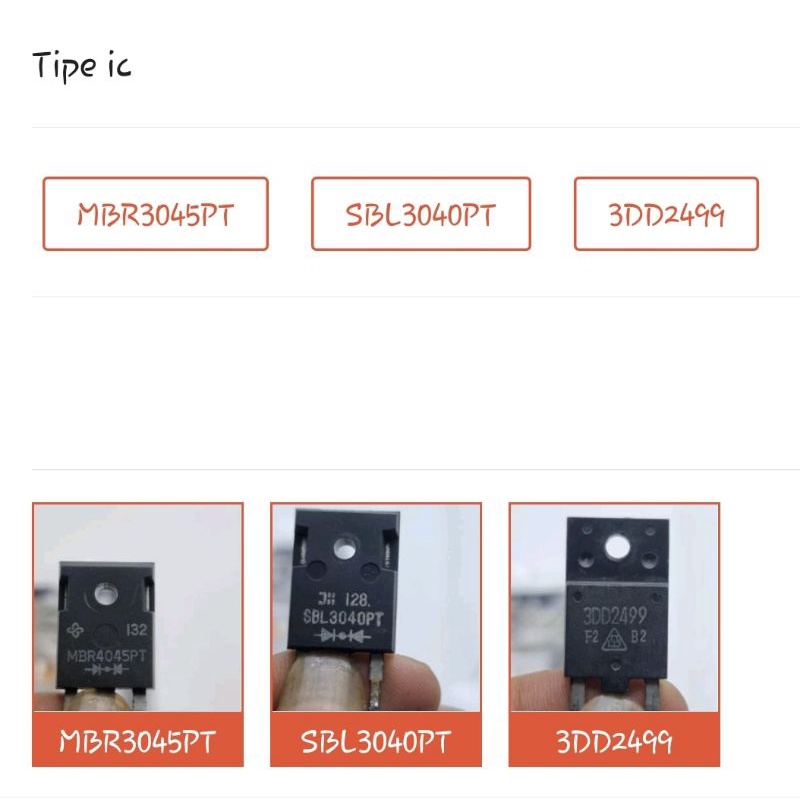 Jual IC IC MBR3045PT/SBL3040PT/3DD2499/ cabutan original Joss | Shopee ...