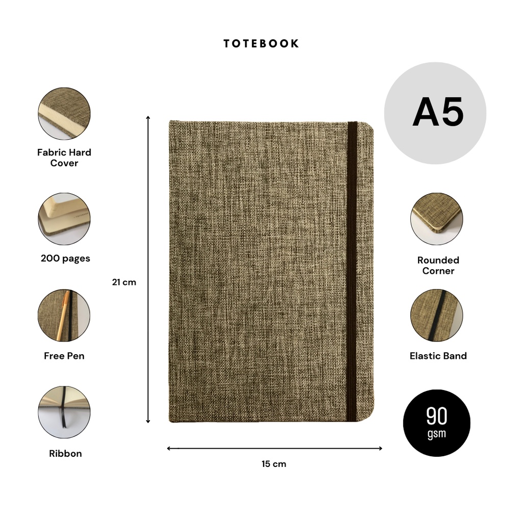 Jual NOTEBOOK FABRIC / A5 / NOTEBOOK KAIN / BUKU CATATAN / BUKU ESTETIK ...