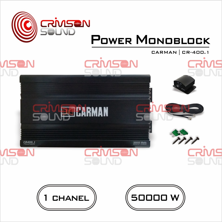 Jual AMPLI MONOBLOCK CARMAN CR-400.1 Power 50.000 Watt CLASS D | Shopee ...