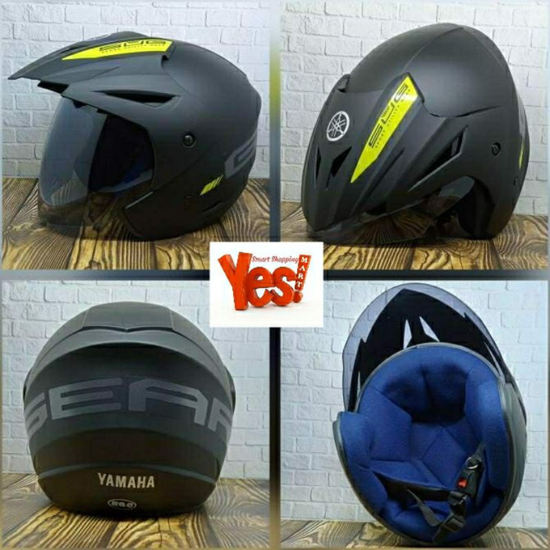 Jual Helm Motor Half Face Yamaha Gear SNI | Shopee Indonesia