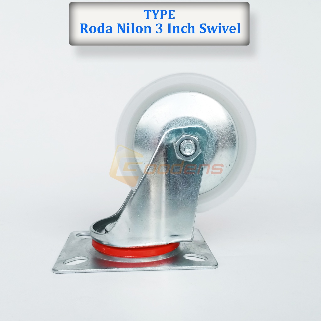 Jual Roda Nilon 3 Inch Hidup Roda Caster Roda Gepeng | Shopee Indonesia