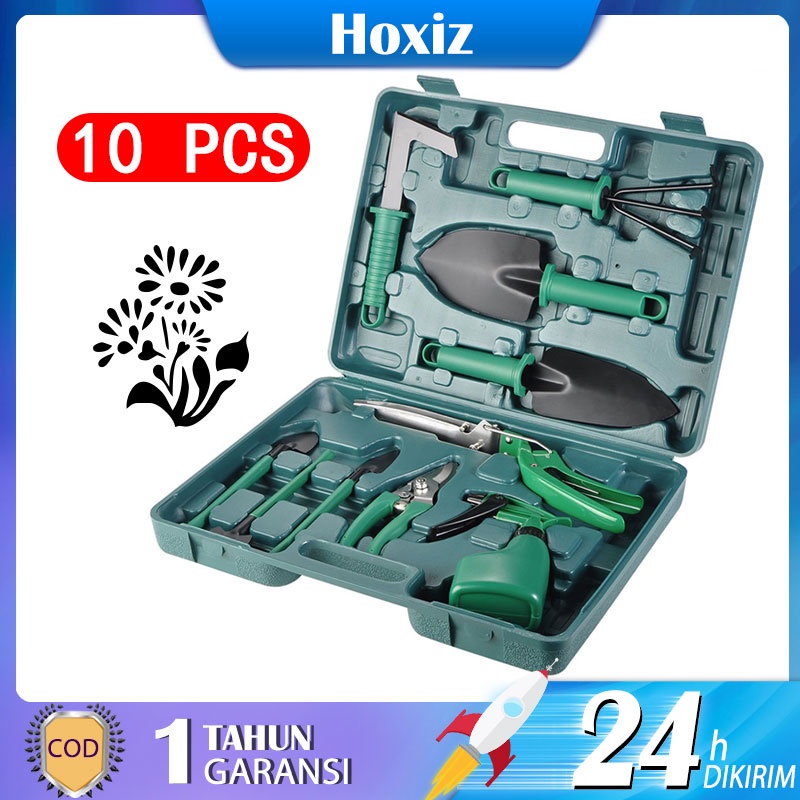 Jual Set Gardening Alat Berkebun isi 10 Pcs Motif Garpu Kebun Gunting ...