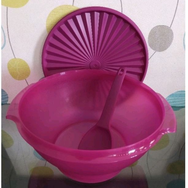 Jual wadah nasi tupperware 3,5 liter ungu with centong | Shopee Indonesia