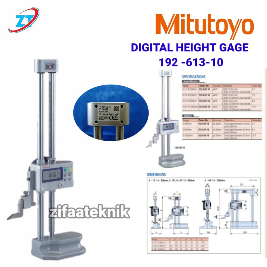 Jual Mitutoyo 192-613-10 HD-30AX HEIGHT GAGE DIG 0-300mm (12inc) Original | Shopee Indonesia