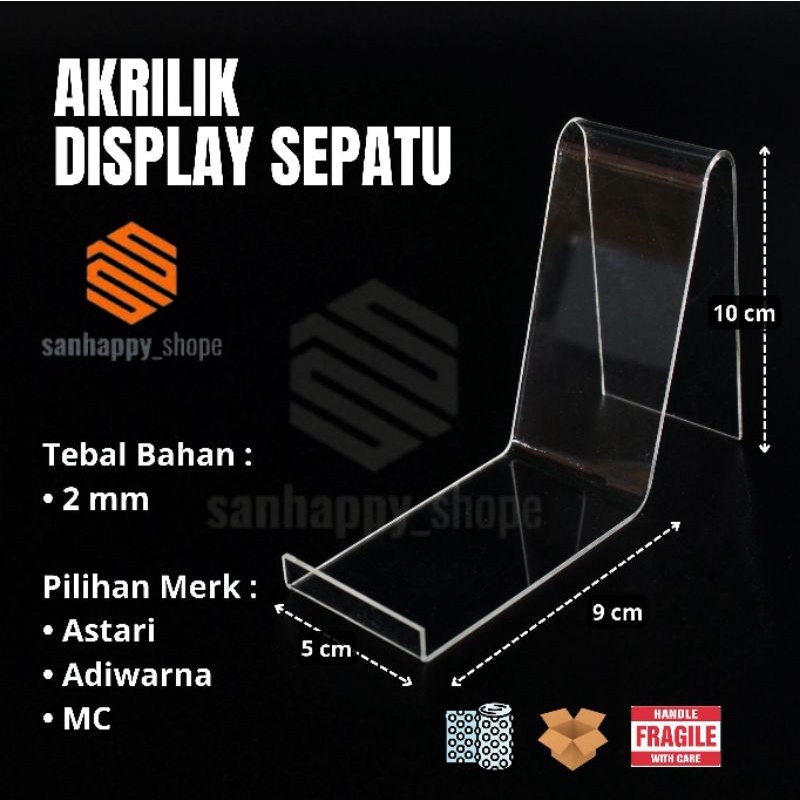 Jual Akrilik Sepatu Display Sandal Display Pajangan Akrilik Sandal ...