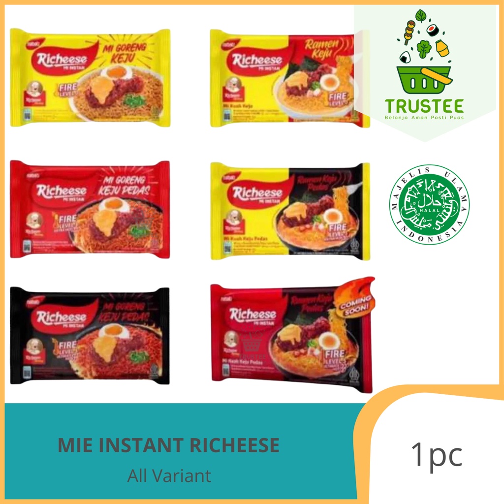 Jual Mie RICHEESE Keju / Mi Goreng Ramen Kuah Keju Pedas Level 0 3 5 ...