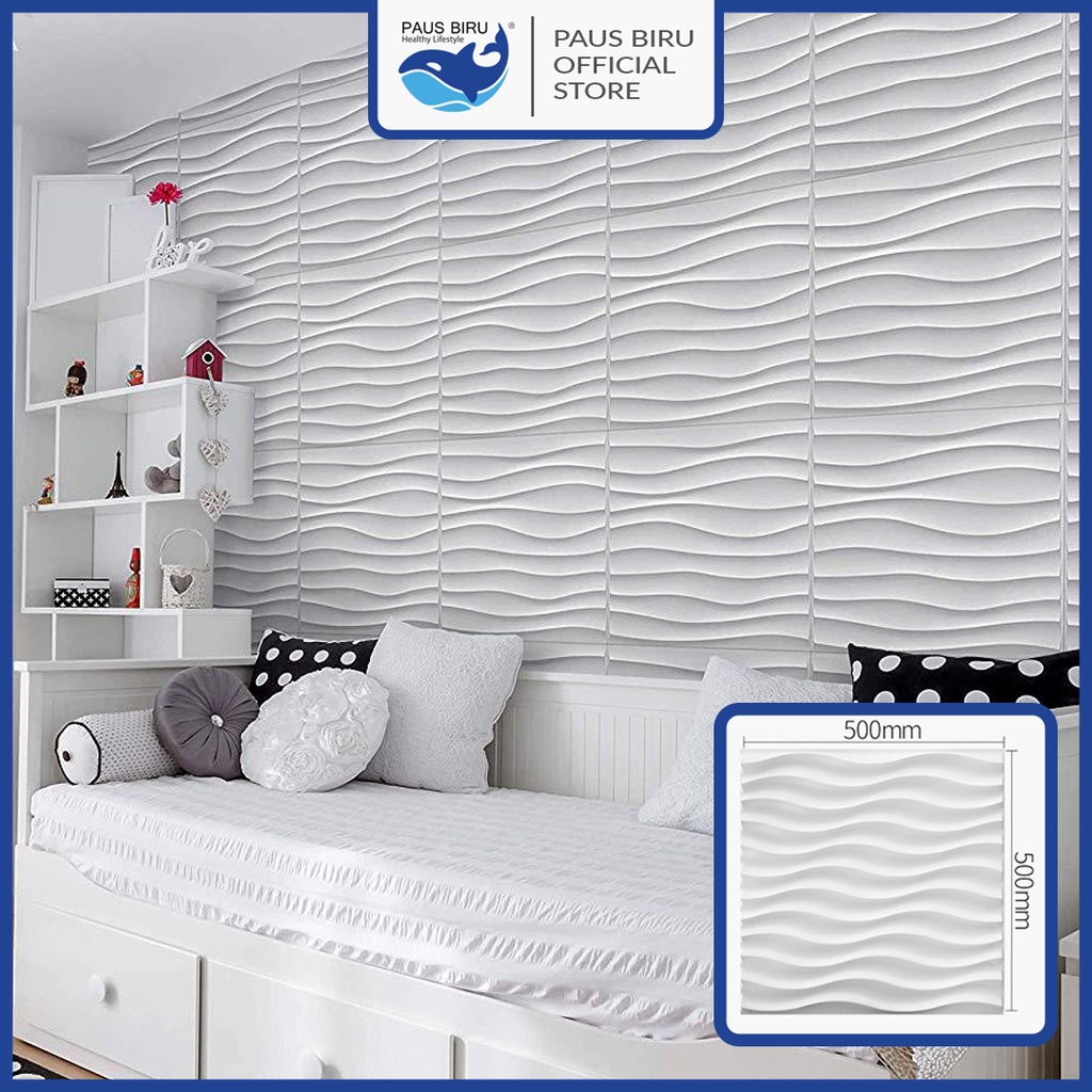 Jual Paus Biru - Wall Panel 3D PVC Wallpanel Wallpaper Dinding 50x50cm ...