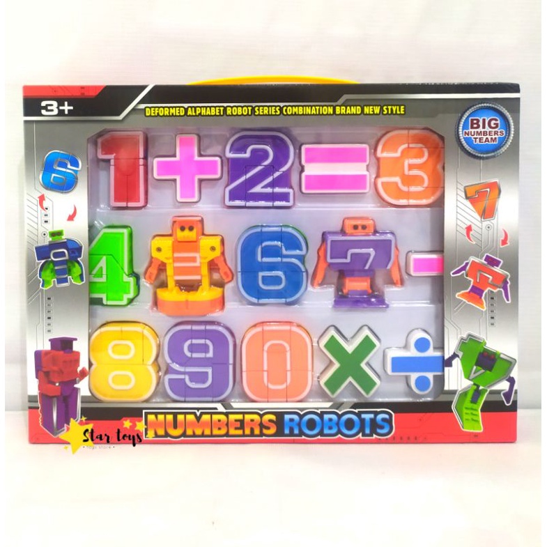 Jual Number robots angka berubah jadi robot mainan edukatif | Shopee ...