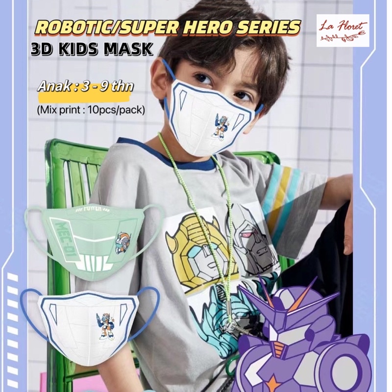 Jual New Multi Character Print 3D Mask KIDS /masker anak Duckbill ...