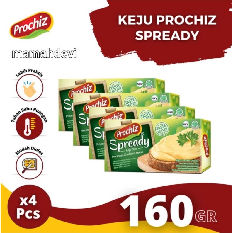 Jual Keju prochiz Spready 160g isi 4pcs (Exp Mei 2023) | Shopee Indonesia