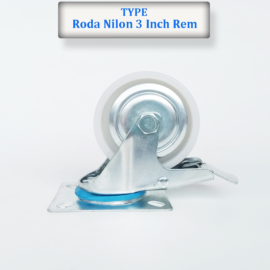 Jual MM263 Roda Nilon 3 Inch Rem Roda Caster Roda Gepeng | Shopee Indonesia