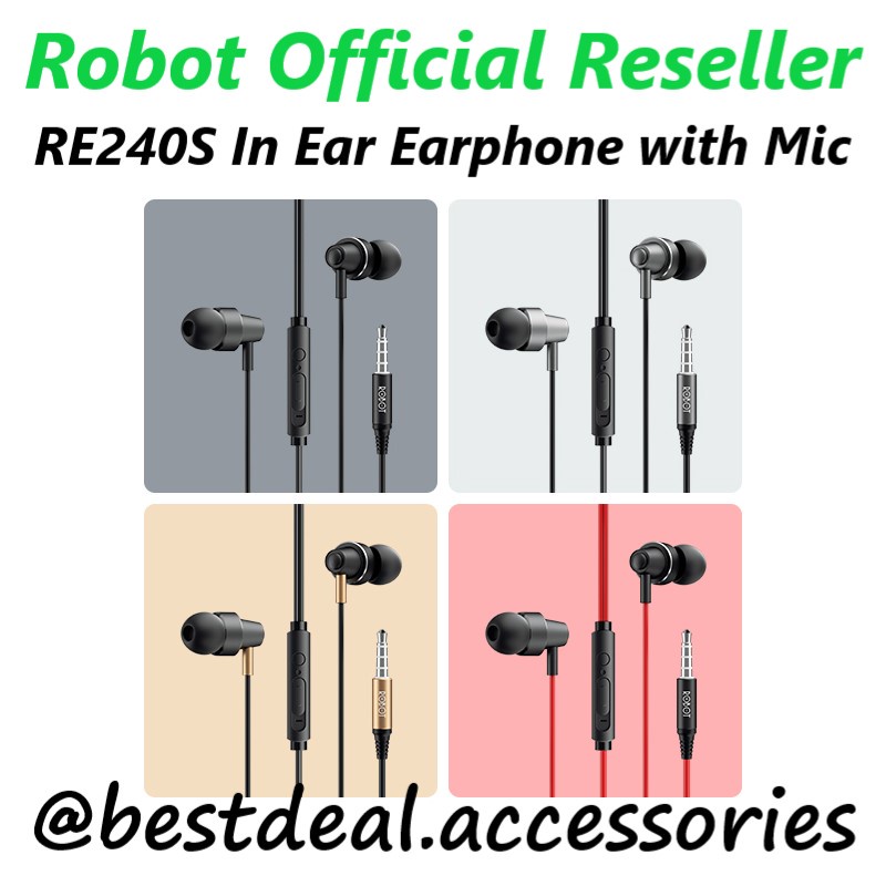 Jual Robot RE240S in Ear Earphone Bass with Mic Metal Housing (new ...