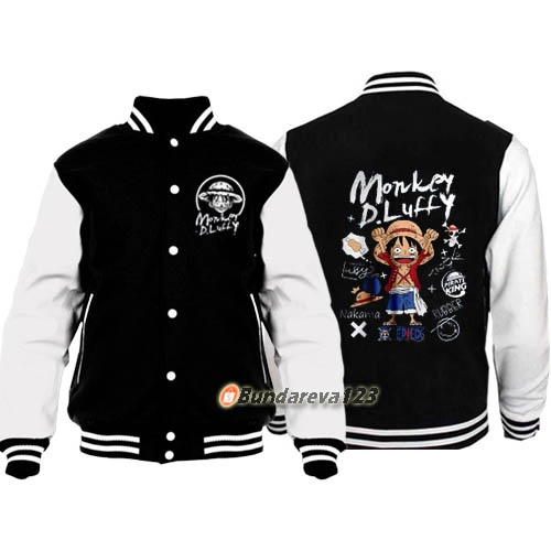 Jual Jaket Baseball Anime One Piece Monkey D lUFFY / Jaket Anime One ...