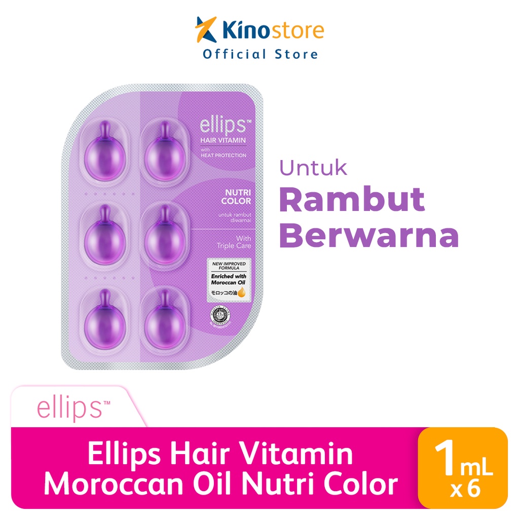 Jual Ellips Hair Vitamin Moroccan Oil Nutri Color Blister 6 Butir ...
