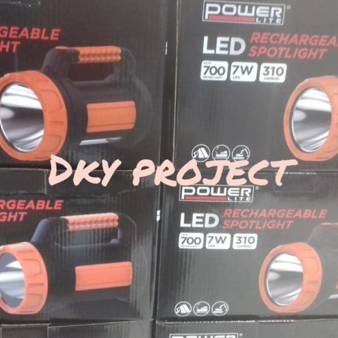 Jual Lampu Senter Sorot Lentera Powerlite Led 7W Rechargeable | Shopee ...
