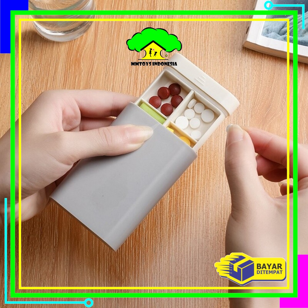 Jual MI-C109 Kotak Tempat Penyimpanan Obat Pil 6 Sekat Portable ...