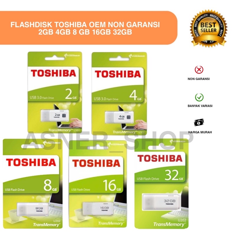 Jual Flashdisk Toshiba 2GB 4GB 8GB 16GB 32GB Eom Fd Toshiba usb Drive ...