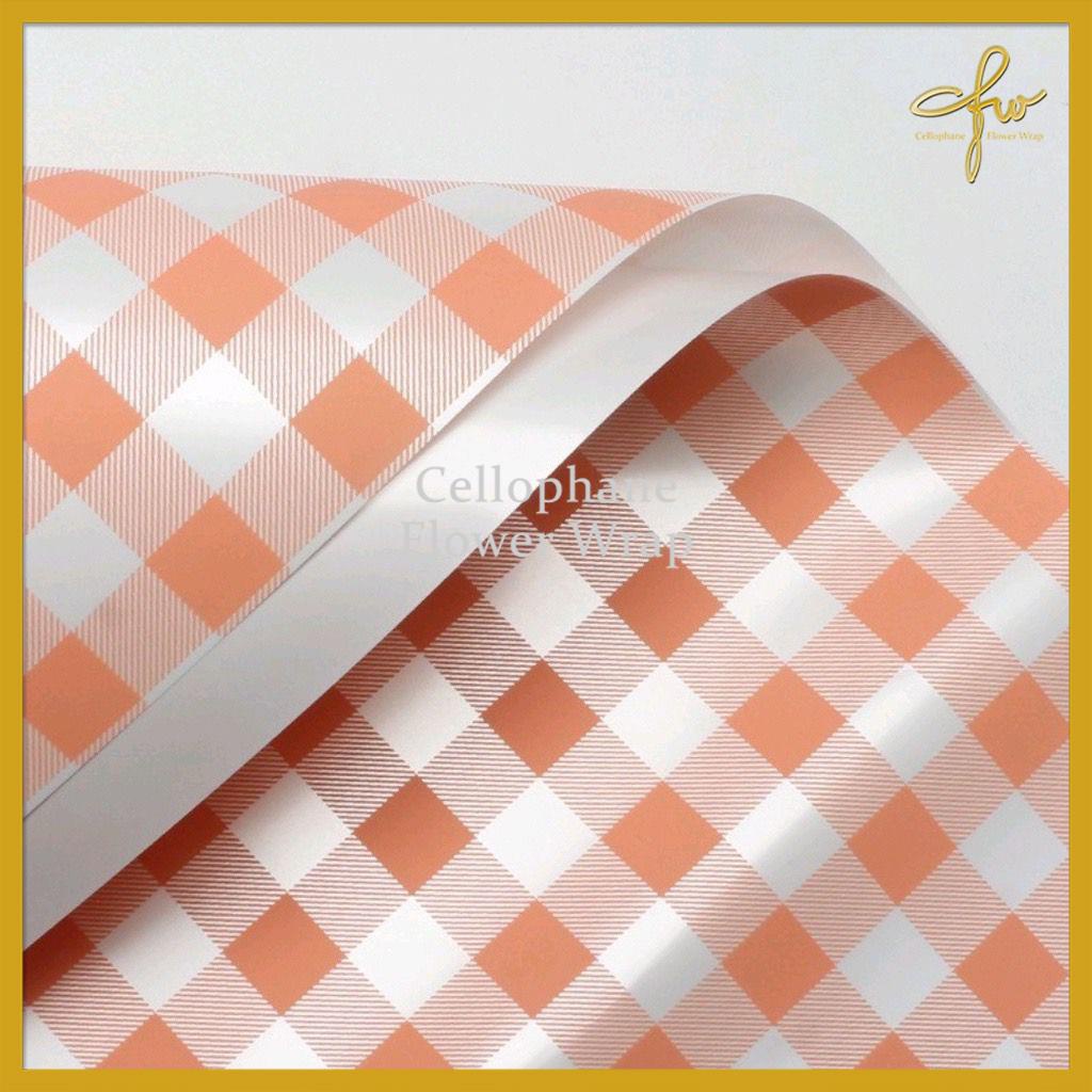 Jual Kertas Buket BiColor Square Pattern Catur Cellophane Flower ...
