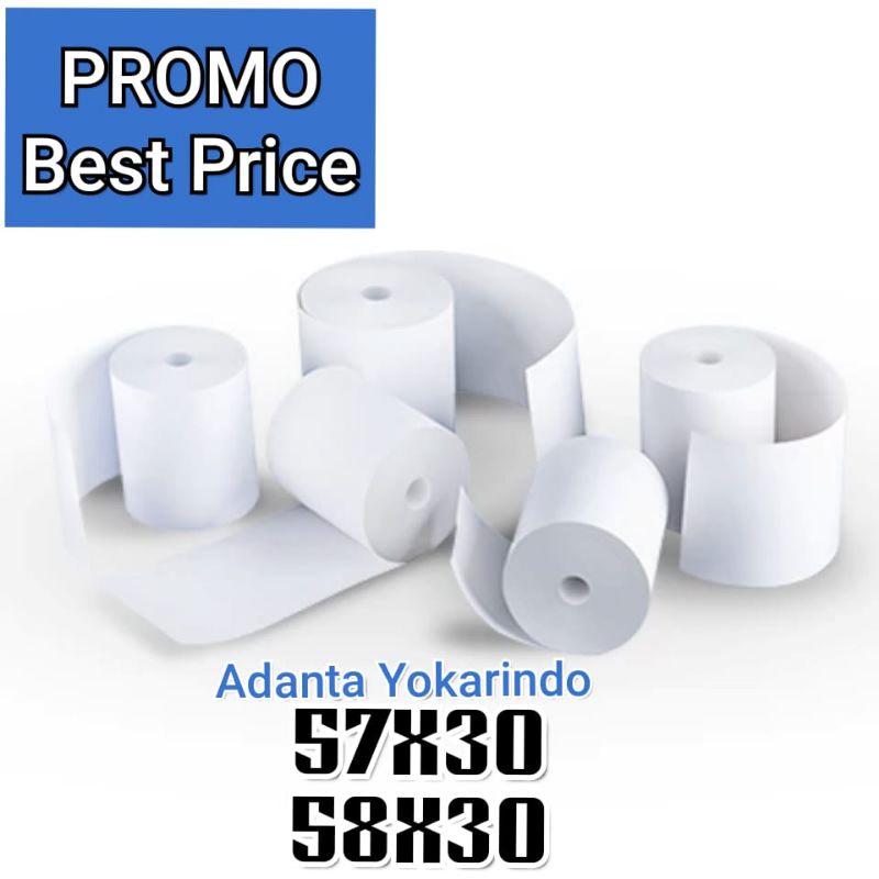 Jual VSC KERTAS STRUK THERMAL 57X30 58X30 PAPER ROLL MINI PRINTER ...
