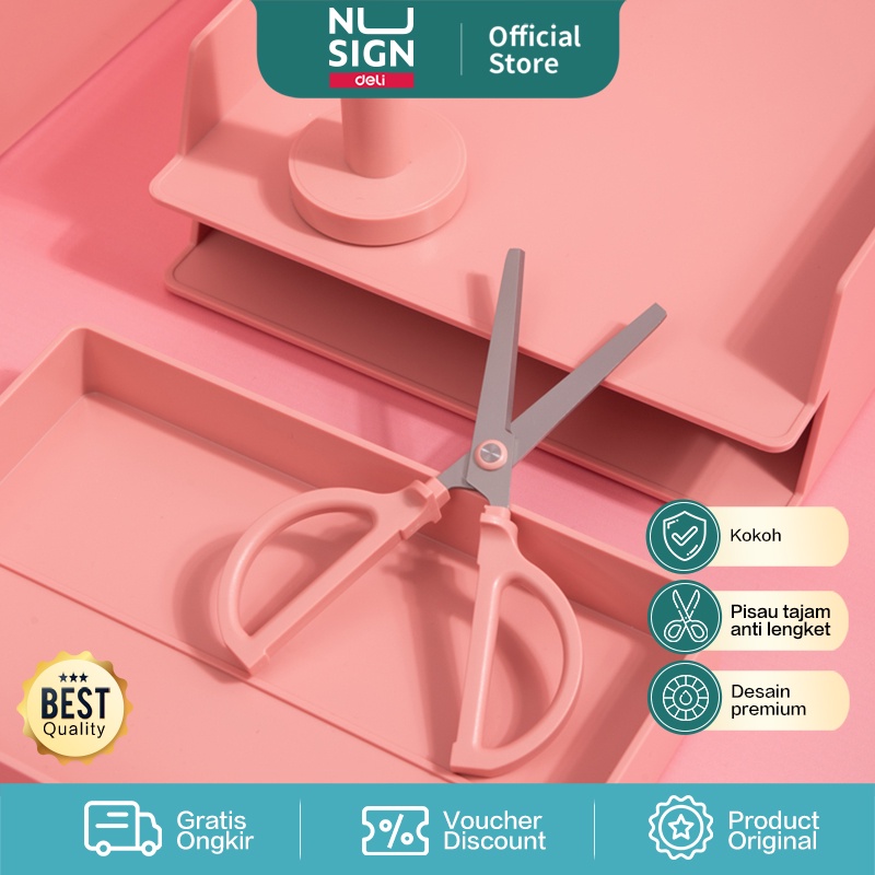 Jual Deli Nusign Scissors / Gunting Dengan Tempat Anti Slip NS051 | Shopee Indonesia