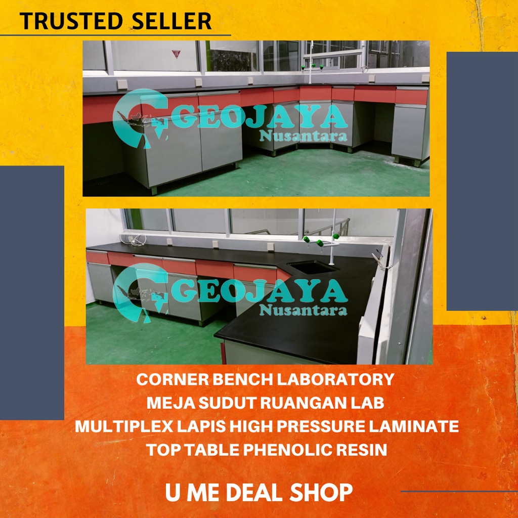Jual CORNER BENCH LABORATORY / MEJA SUDUT RUANGAN LAB TOP TABLE ...