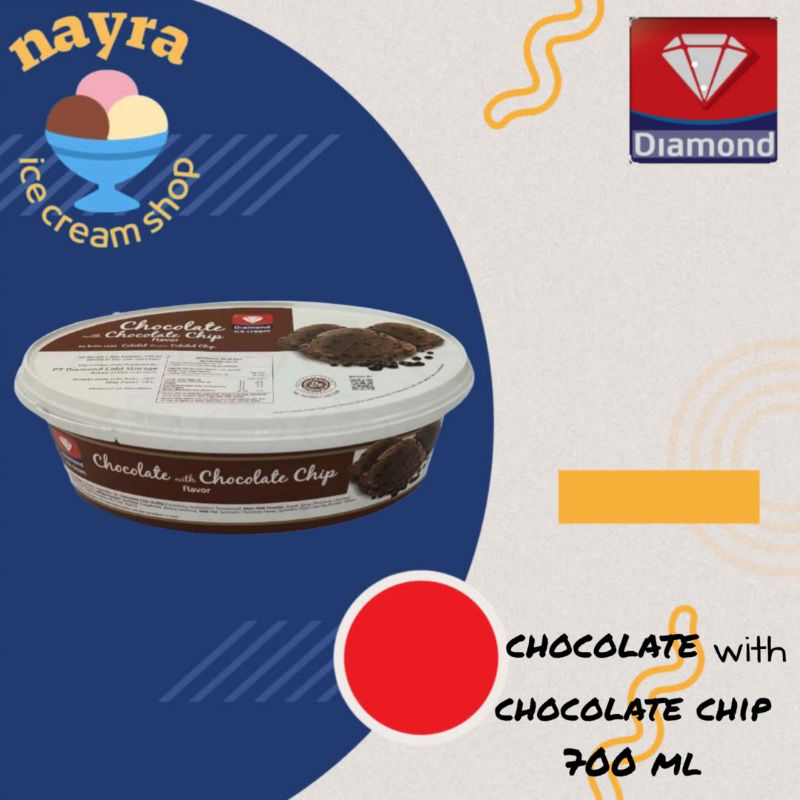 Jual Diamond ice cream chocolate with choco chips 700 ml | Shopee Indonesia