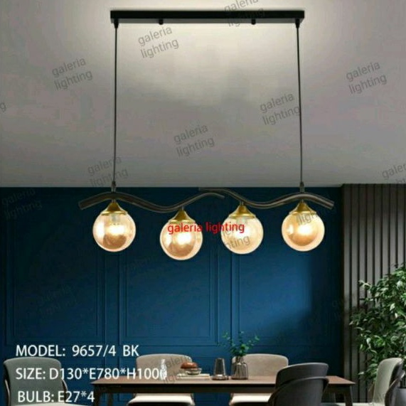 Jual Lampu gantung minimalis 4 lampu dekorasi meja makan/meja island E27 | Shopee Indonesia