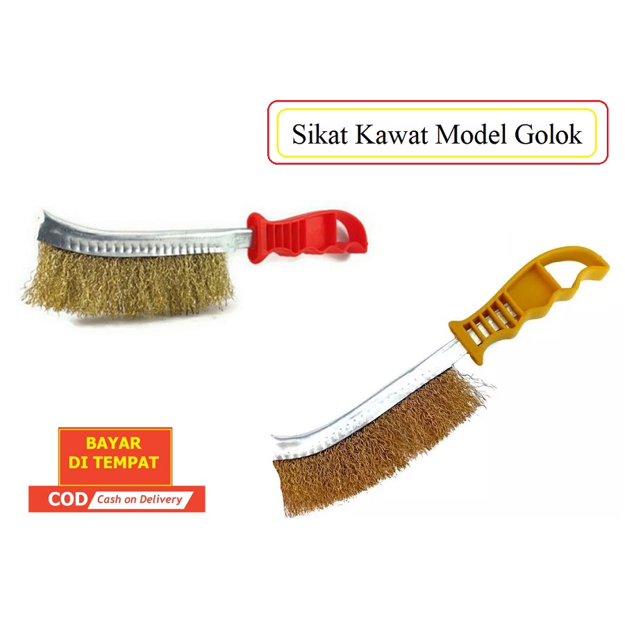 Jual Sikat Kawat Kuningan Gagang Fiber - Sikat Pisau Golok Lengkung ...