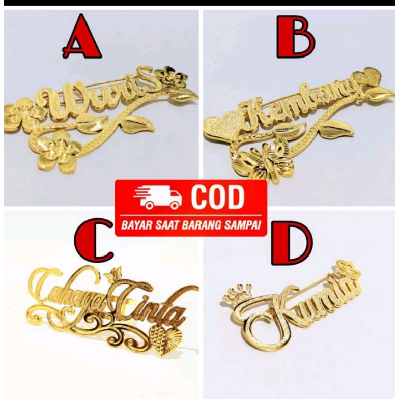 Jual BROS UKIR NAMA LAPIS EMAS BANYAK MODEL | Shopee Indonesia