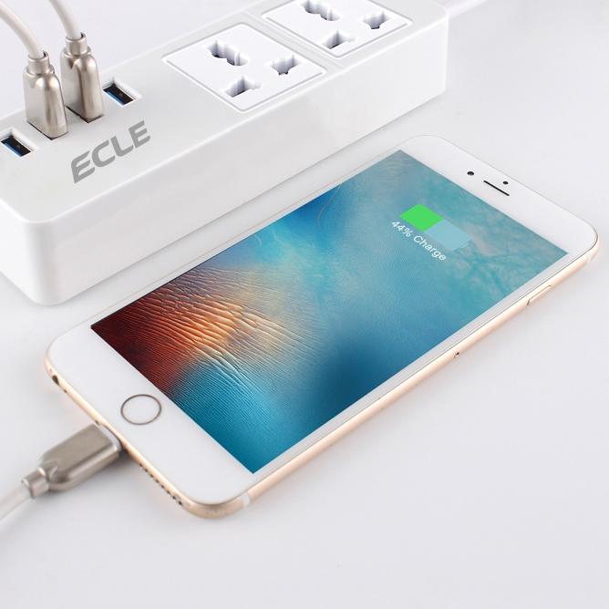 Jual limited STOCK!ECLE Putih Smart Power Strip Stop Kontak Colokan Listrik 2 Power Socket + 4 ...