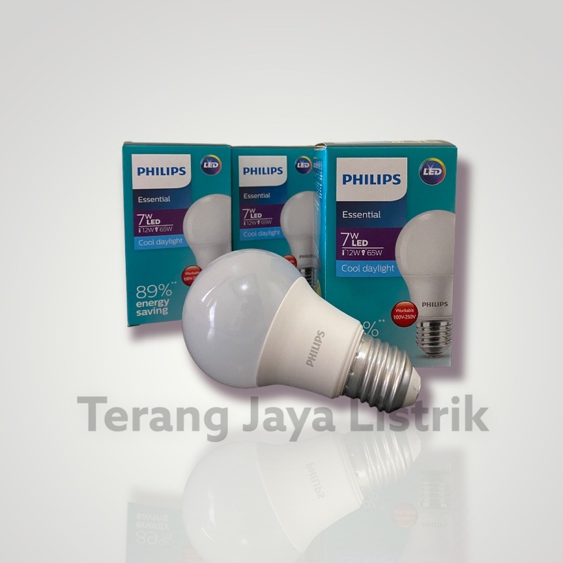 Jual Lampu LED bulb Philips 7 watt Essential putih Cool daylight 7w E27 | Shopee Indonesia
