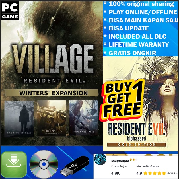 Jual Re8 RESIDENT EVIL Village Delux + Dlc winters Expansion + Re 7 ...