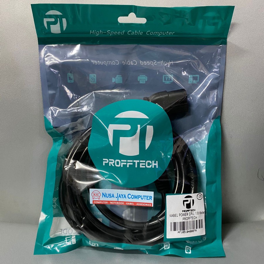 Jual Kabel Power CPU PC 1.8 Meter 1.25mm Profftech Cable Power PC AC ...