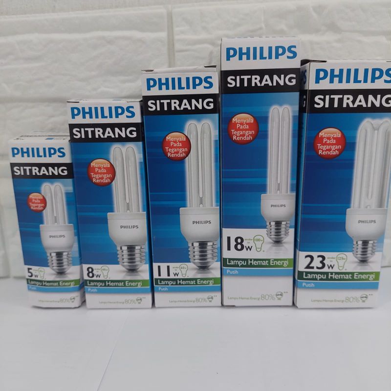 Jual Lampu Philips Sitrang 5w 8w 11w 14w 18w 23w 23 watt/ lampu jari ...