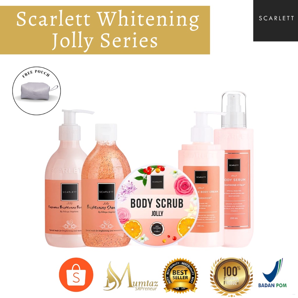 Jual SCARLETT WHITENING JOLLY SERIES 5 ITEM SERIES JOLLY BODY SCRUB ...