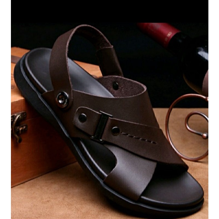 Jual Sandal Kulit /Sandal Casual/Sandal Elegan | Shopee Indonesia