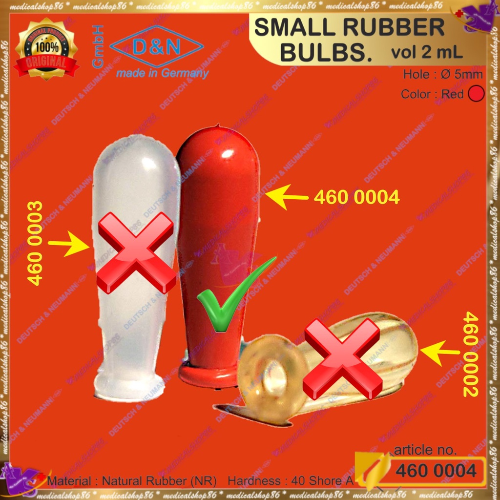 Jual 460 0004 SMALL BULB RUBBER 2mL RED. D&N | Shopee Indonesia