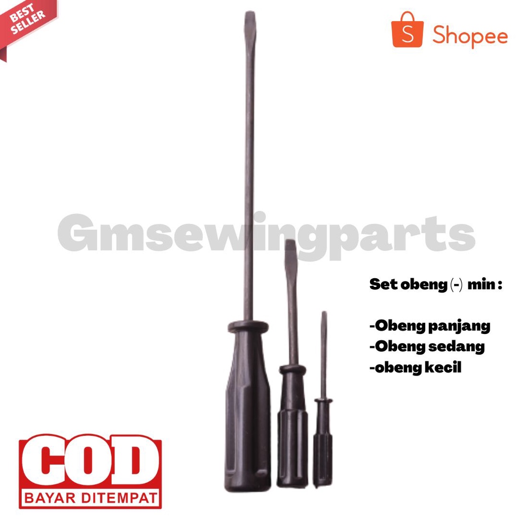 Jual SET OBENG MIN ISI 3 PCS / obeng min panjang, sedang, pendek ...